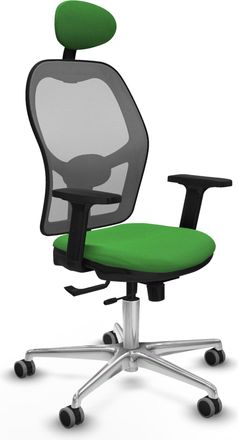 Piqueras y Crespo Gepolsterter Drehstuhl mit 2D-Armen, h&ouml;henverstellbare Lendenwirbelst&uuml;tze und festes Kopfteil, ausgestattet mit Syncro/Traslack und eingespritztem Sch