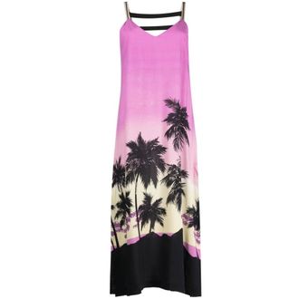 Palm Angels Floral Draped Seidenkleid - - Dresses - Damen - Rosa - S