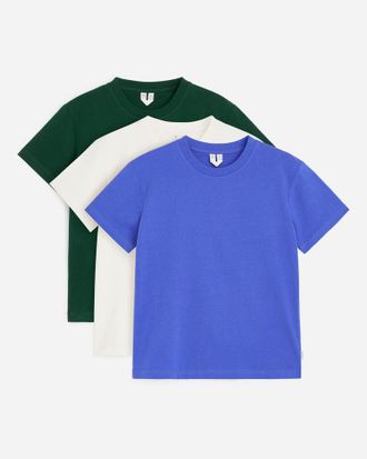 Arket T-Shirt Mit Rundhalsausschnitt 3er-Pack -Wei&szlig;