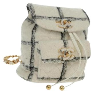 Chanel Sac &agrave; dos en nylon Pre-owned - Femme - Pre-owned - Blanc - Taille: ONE Size