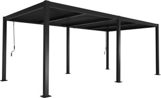 Sweeek Pergola bioclimatique noir. aluminium et acier. 3x6m. lames orientables