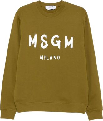Msgm sweat à logo imprimé - Marron