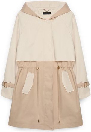 Fiorella Rubino Femme, Manteaux, Beige, Taille: 54 FR Trench-coat &agrave; capuche bicolore