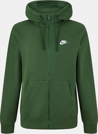 Nike Sportswear Club Hoodie mit durchgehendem Rei&szlig;verschluss f&uuml;r Herren (Gr&uuml;n/Wei&szlig;)