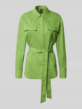 Marc Cain Bluse aus Leinen-Mix mit Brusttaschen