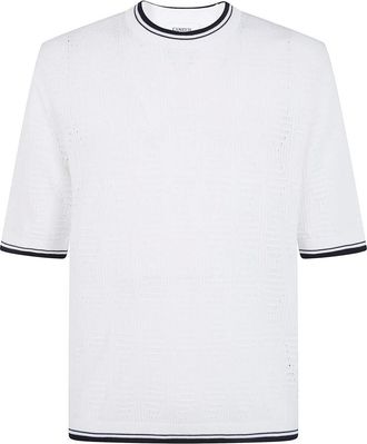 Laneus Homme, Tops, Blanc, Taille: 2XL T-shirt en maille