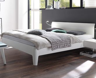 Hasena Fine Line Bett Syma 18 Füße Xylo weiß deckend 160x200