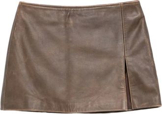 Manokhi Deline Minirock mit seitlichem Schlitz - Braun
