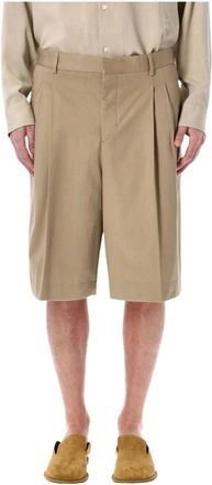 Ami Pantalon court large pliss&eacute; - Homme - Shorts - Beige - Taille: W40