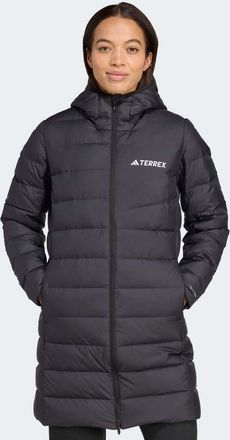 adidas Terrex leichte Daunenparka mit Kapuze 2.0 in Schwarz