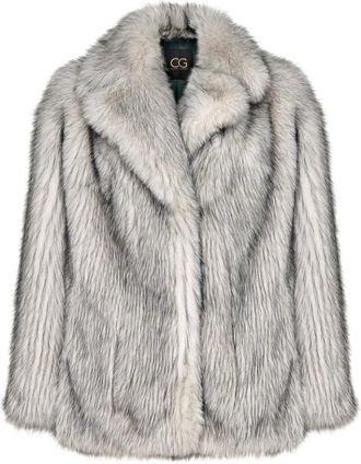 Cesare Gaspari Femme, Vestes, Blanc, Taille: 42 FR Manteau Court Chic en Fausse Fourrure