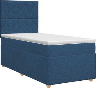 vidaXL Letto Box Spring Con Materasso Blu 100 X 200 Cm Tessuto Vidaxl