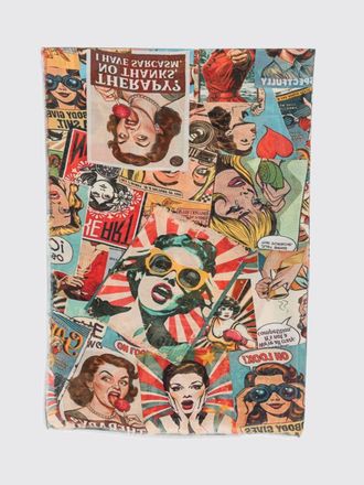 Faliero Sarti &Eacute;charpe 100% cachemire &agrave; imprim&eacute; graphique et bords frang&eacute;s