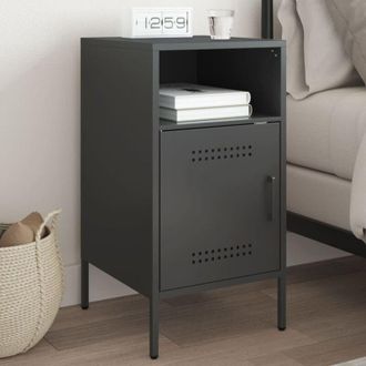 vidaXL Table de chevet noir 36x39x68 cm acier Vidaxl