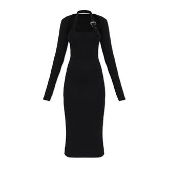 Versace Jeans Couture Geripptes Bodycon-Kleid - - Dresses - Damen - Schwarzk - 2XS