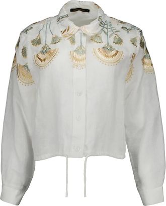 Greek Archaic Kori Femme, Blouses et Chemises, Blanc, Taille: 38 FR Blouse S26K-2075044
