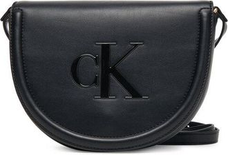 Calvin Klein Handtasche Bold Ck Saddle Crossbody LV04F3221G Schwarz