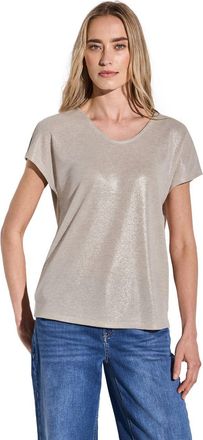 Street One SOL_Coated v-Neck Shirt Moonstone Sand 36