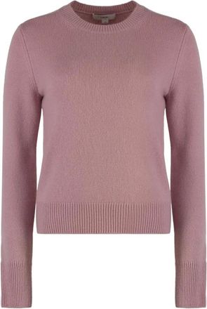 Vince Femme, Pulls, Rose, Taille: 40 FR Pull ras du cou en cachemire