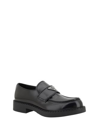 Prada Mens Leather Loafers Nero