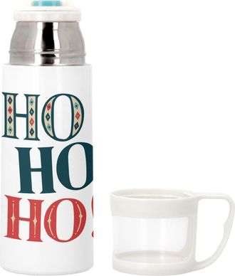 Fabulous Thermoskanne aus Edelstahl mit integrierter Tasse - HO Weihnachtsmann Motiv Winterzauber - 350 ml - Thermosflasche
