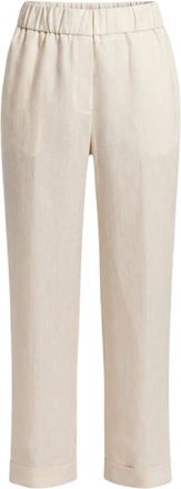 PESERICO Femme, Pantalons, Beige, Taille: 44 FR Linen Casual Pantalons