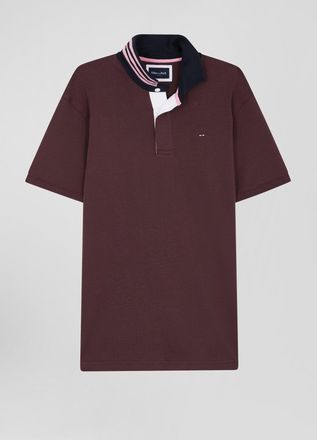 Eden Park Maillot En Coton Bordeaux Dessous De Col Cercl&eacute; Coupe Regular
