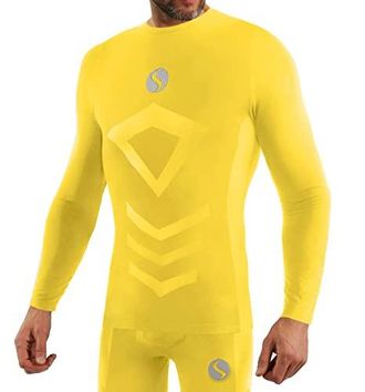 Sesto Senso sous-v&ecirc;tements de Sport pour Hommes Lingerie Thermique &agrave; Manches Longues Chemise de Compression L/XL Jaune Yellow