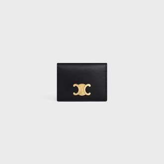 Celine Womens Bi-Fold Card Holder Black Petite Maroquinerie