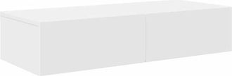 vidaXL Vidaxl - &Eacute;tag&egrave;re murale avec tiroirs blanc 80x33x17 cm - Bois ding&eacute;nierie r&eacute;sistant &agrave; lhumidit&eacute; - Fixation murale pour espace optimis&eacute;