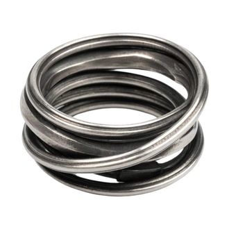 Werkstatt M&uuml;nchen unisex, Accessoires, Gris, Taille: L Silver Wound Track Ring