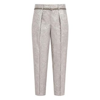 Max Mara Jacquard Tapered Hosen - - Trousers - Damen - Grau - S