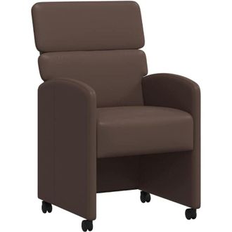 vidaXL Esszimmerst&uuml;hle mit Rollen 2 pcs Braun 58 x 65 x 98 cm vidaXL