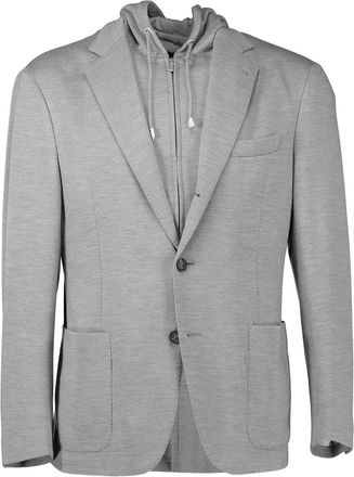 Eleventy blazer boutonné à capuche - Gris