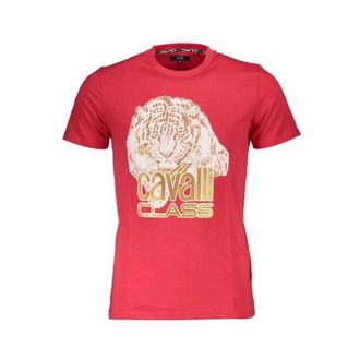 Cavalli Tiger Grafik Tee - - Tops - Herren - Rot - 2XL