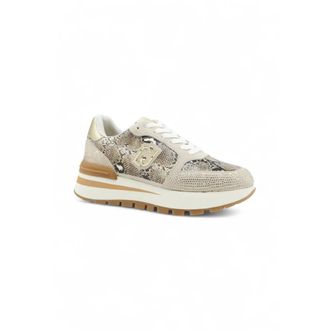 Liu Jo Sneakers mit Schlangenlederprint und Strasssteinen - - Shoes - Damen - Beige - 41 EU