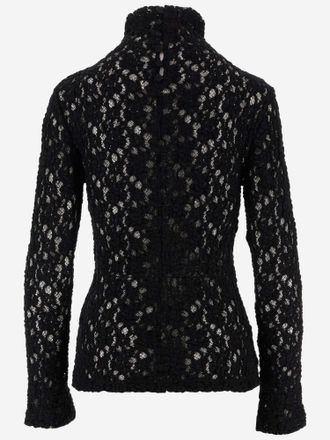 Chlo&eacute; Womens Lace Top Black Cotton Knitwear Sweater