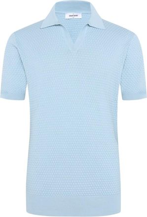 Gran Sasso Feinstrick-Poloshirt in Wabenstruktur mit Variokragen in