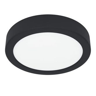 Eglo Plafonnier LED Fueva 6, lampe de plafond ronde, luminaire en saillie, &eacute;clairage pour salle de bains en plastique noir et blanc, blanc chaud - blanc fr