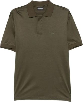 Emporio Armani Homme, Tops, Vert, Taille: M Polo en lyocell/coton