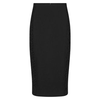 Rotate Bleistiftrock mit Spitzeneinsatz - - Skirts - Damen - Schwarzk - S