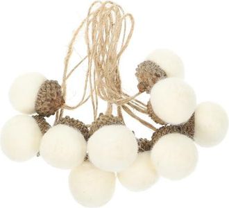 Holibanna Lot de 10 boules de sapin de No&euml;l en laine feutr&eacute;e - D&eacute;coration de No&euml;l - En feutre doux - Pin - D&eacute;coration pour sapin de No&euml;l - Manteau