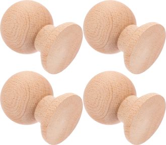 NUOBESTY Massive Holz Roman S&auml;ulen Zierkappen 6X4cm 4 St&uuml;ck Geschnitzte Treppenpfosten Endkappen Unbehandelte Holzspitzen f&uuml;r M&ouml;bel und Selbstgemacht Dekoratio