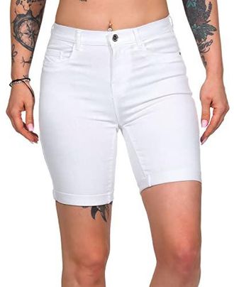 Only Only Short en Jean Onlain Mid Noos pour Femme, Blanc., S