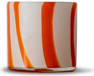 ByOn Byon Studio Kerzenhalter Calore Curve XS - Handgefertigtes mundgeblasenes Glas Orange/Weiß, 10 x 10 x 10 cm, 5280602727