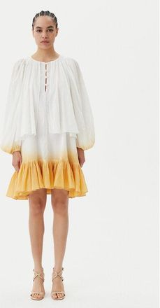 Pinko Sommerkleid Inventi Abito 104949 A2G4 &Eacute;cru Relaxed Fit