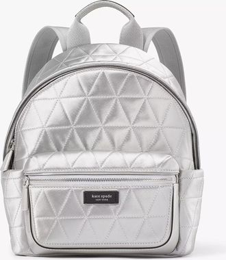 Kate Spade New York The Original Bag Icon Quilted Rucksack Aus Satin, Klein