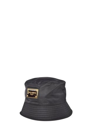 Dolce & Gabbana Black Nylon Logo Plaque Bucket Hat Size S