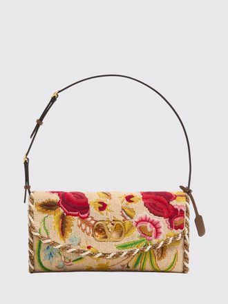 Valentino Garavani Mini sac DeVain en soie avec broderies florales et VLogo