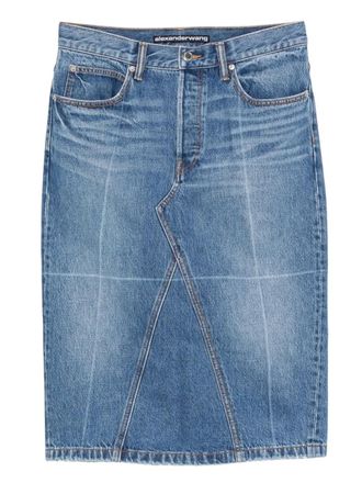 Alexander Wang jupe en jean &agrave; coupe mi-longue - Bleu